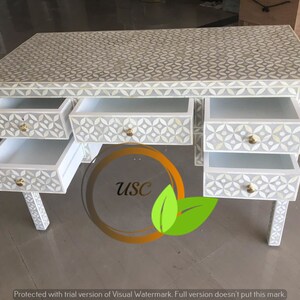 Bone Inlay Table Desk, Bone Inlay Console,bone Inlay Bench,living Room ...