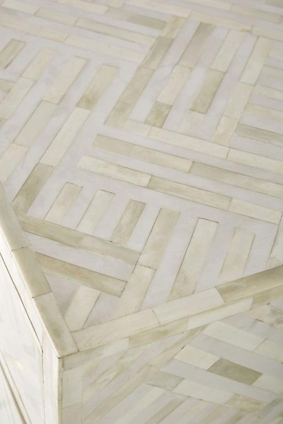 Bone Inlay Optical Design Chest of 3 Drawers White Bone Inlay | Etsy