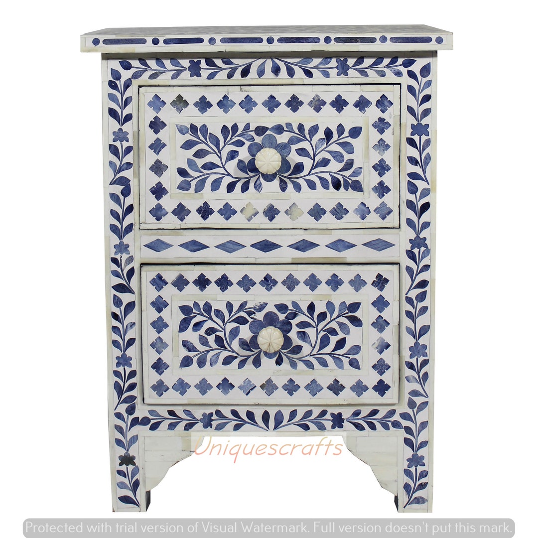 Bone Inlay Bedside, Boneinlay End Table,living Room Bedside Table,bone ...