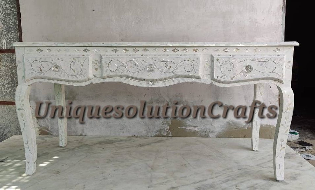 Handmade Furniture, Mother of Pearl Inlay Desk, Mother of Pearl Inlay ...