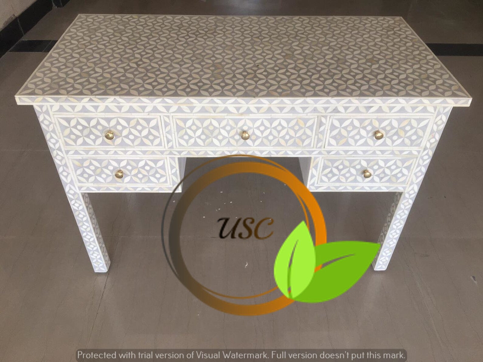 Bone Inlay Table Desk Bone Inlay Consolebone Inlay | Etsy