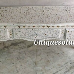 Handmade Furniture, Mother of Pearl Inlay Desk, Mother of Pearl Inlay ...