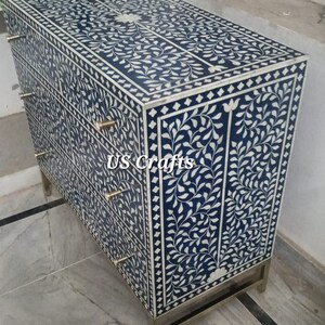 Bone Inlay Floral Design Chest of 3 Drawers , Bone Inlay Floral Design ...
