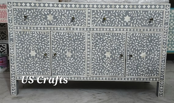 Bone Inlay Buffet Grey Bone Inlay Buffet Grey Bone Inlay - Etsy