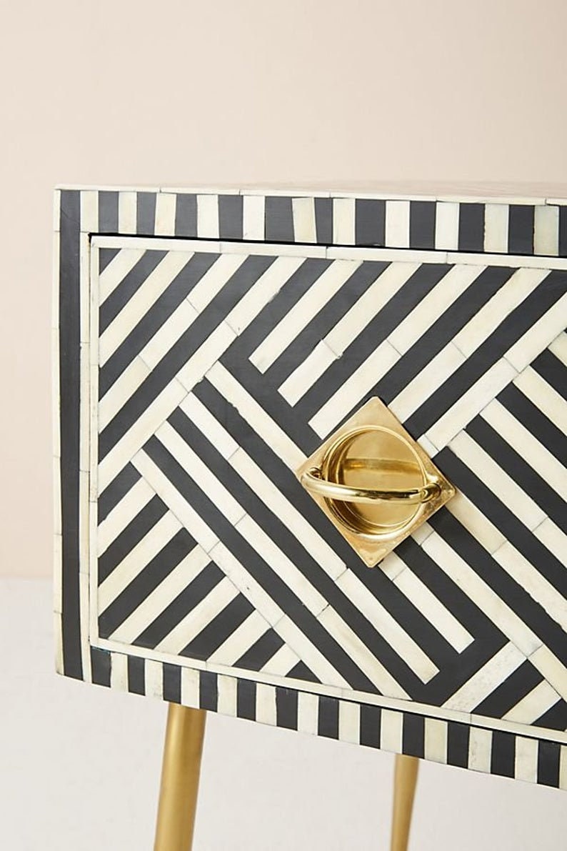 Bone Inlay Optical Desk Black Bone Inlay Optical Table | Etsy