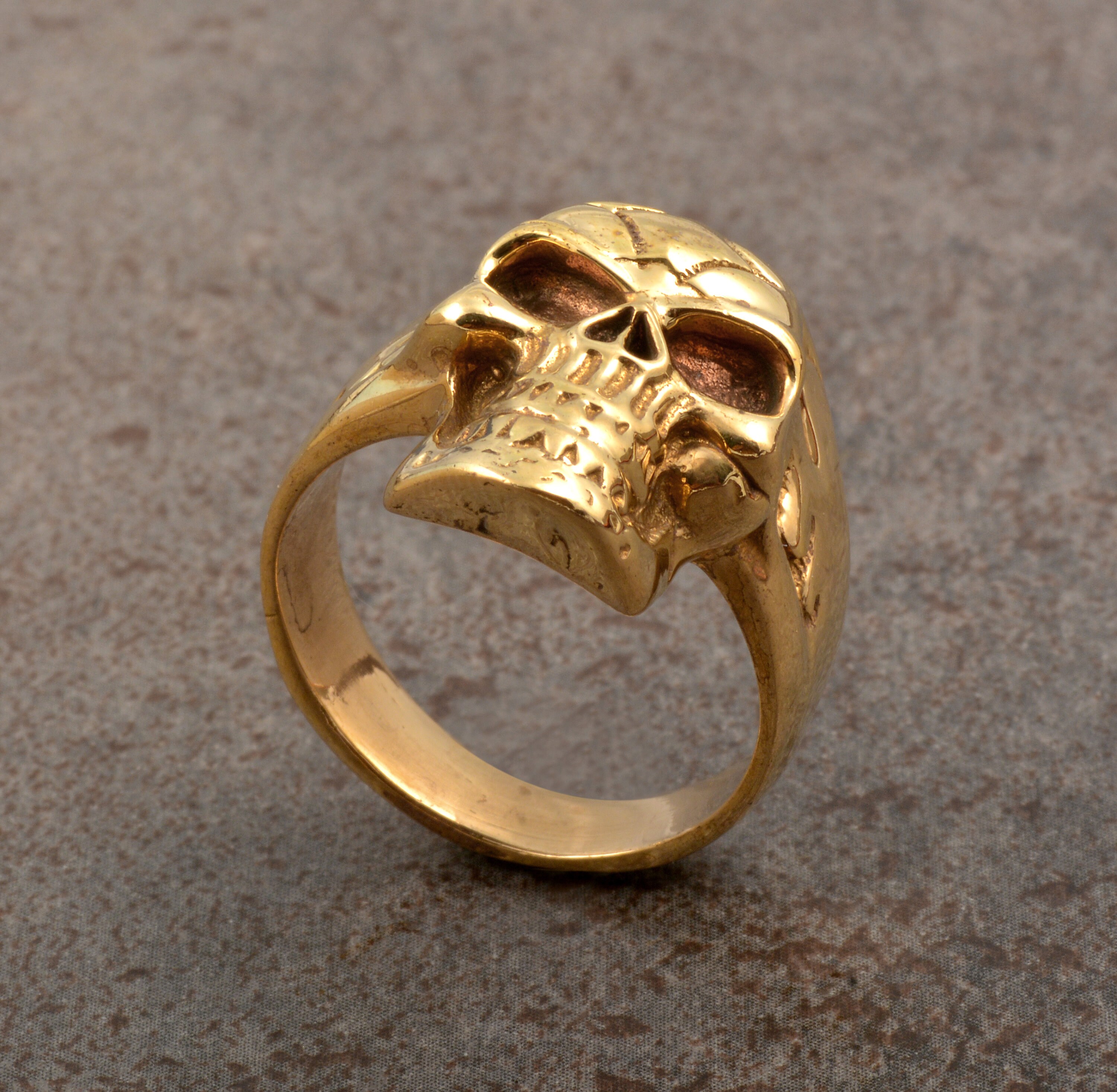 Horror Brass Skull Ring Brass Skull Jewelry Gothic Biker | Etsy