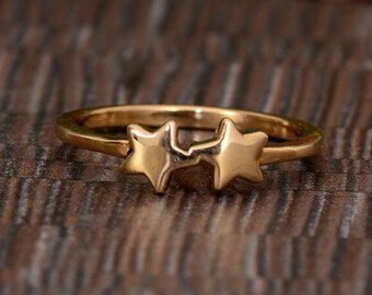 Open Star Ring, Star Stacking Ring, Minimalist Dainty Ring, Thin ...