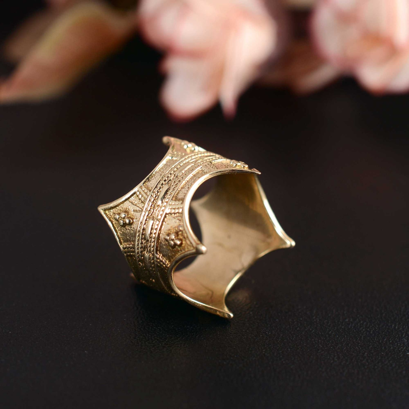 Handmade Brass Crown Ring, Unisex Statement Jewelry - Etsy