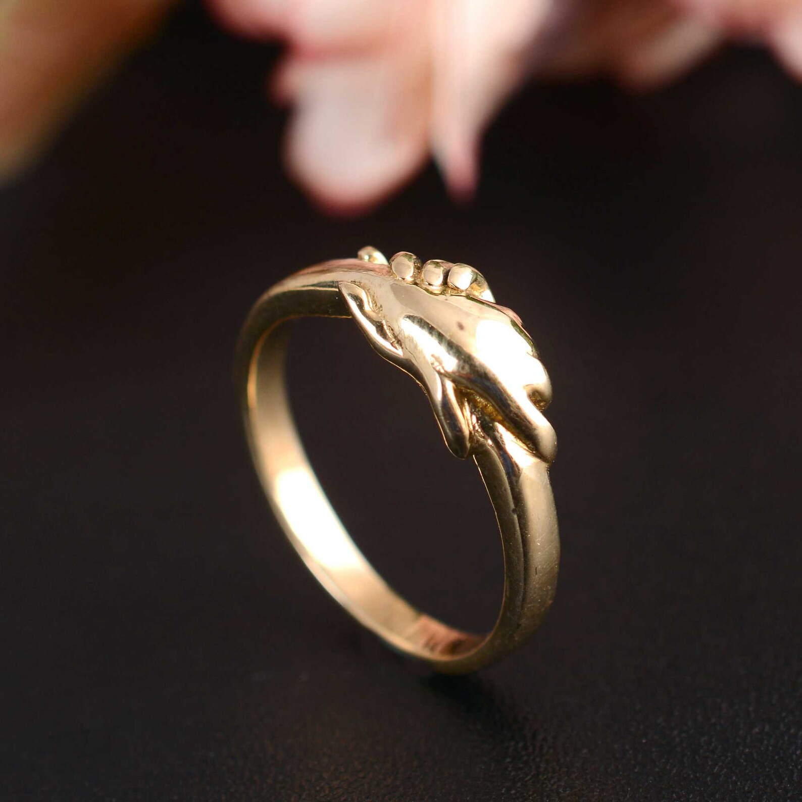 Fede Ring, Handmade Ring, Pinky Ring, Shaking Hands Ring, Gold ...