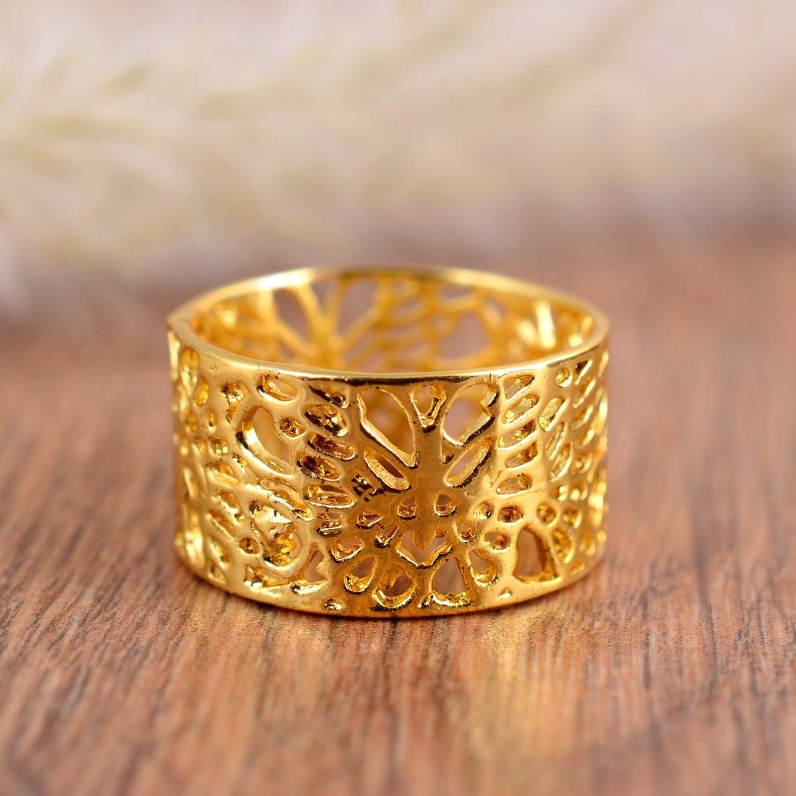 Anillo de filigrana de latón hecho a mano – Joyería artesanal de banda ...