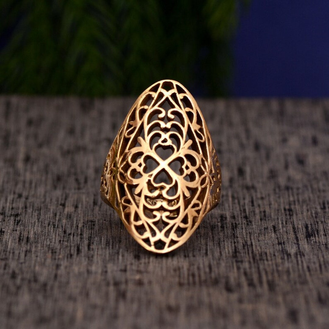 Handmade Brass Flower of Life Ring, Sacred Geometry Boho Jewelry - Etsy