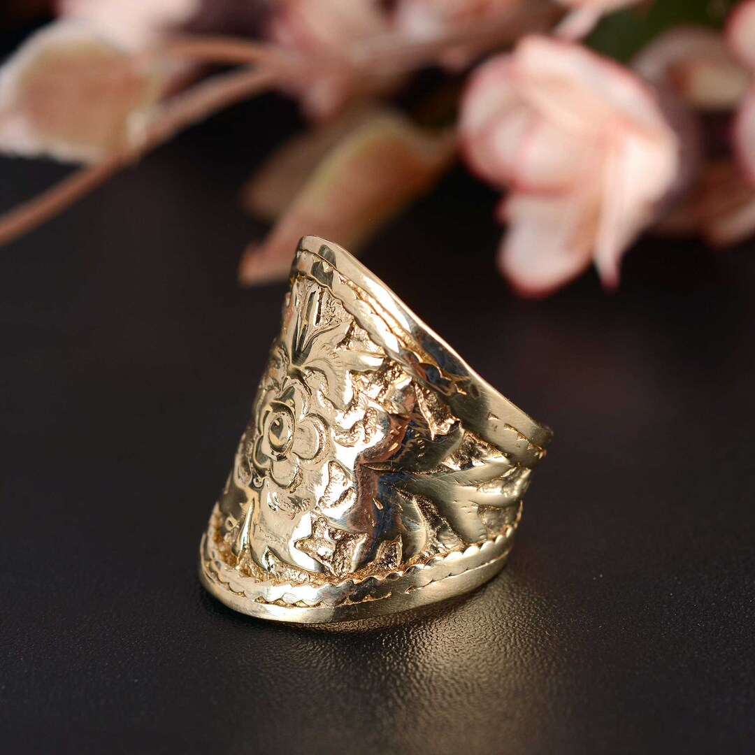 Wide Band Ring, Shield Ring, Wire Wrap Ring, Wide Band Rings, Unique ...