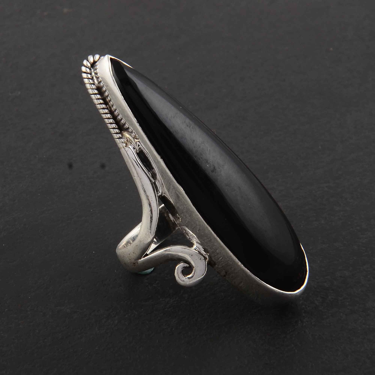Black Obsidian Ring-sterling Silver Ring-women Gift Ring-black - Etsy India
