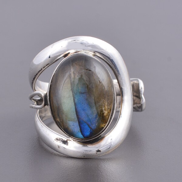 Labradorite Ring Minimalist - Etsy