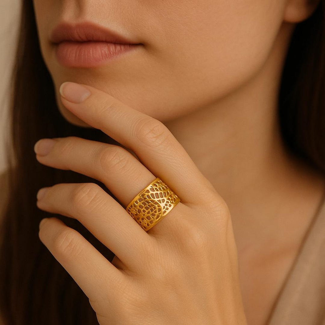 Anillo de filigrana de latón hecho a mano – Joyería artesanal de banda ...