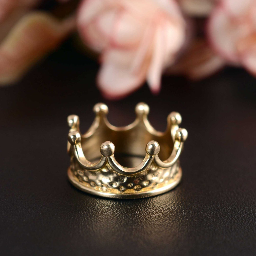 Brass Crown Ring, Princess Ring, Princess Band, Stacking Ring-stacking Gold Ring-unique Gift for ...