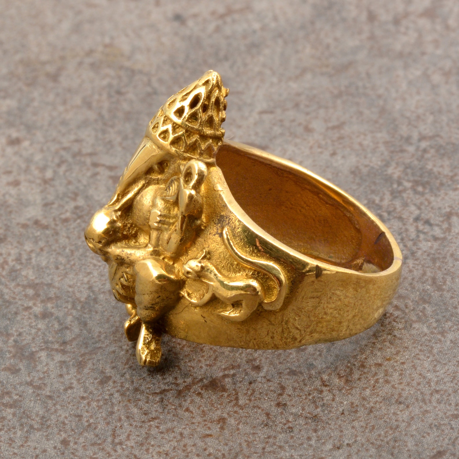 Lord Ganesha Ring Religious Brass Ring Handmade Ring Gold - Etsy