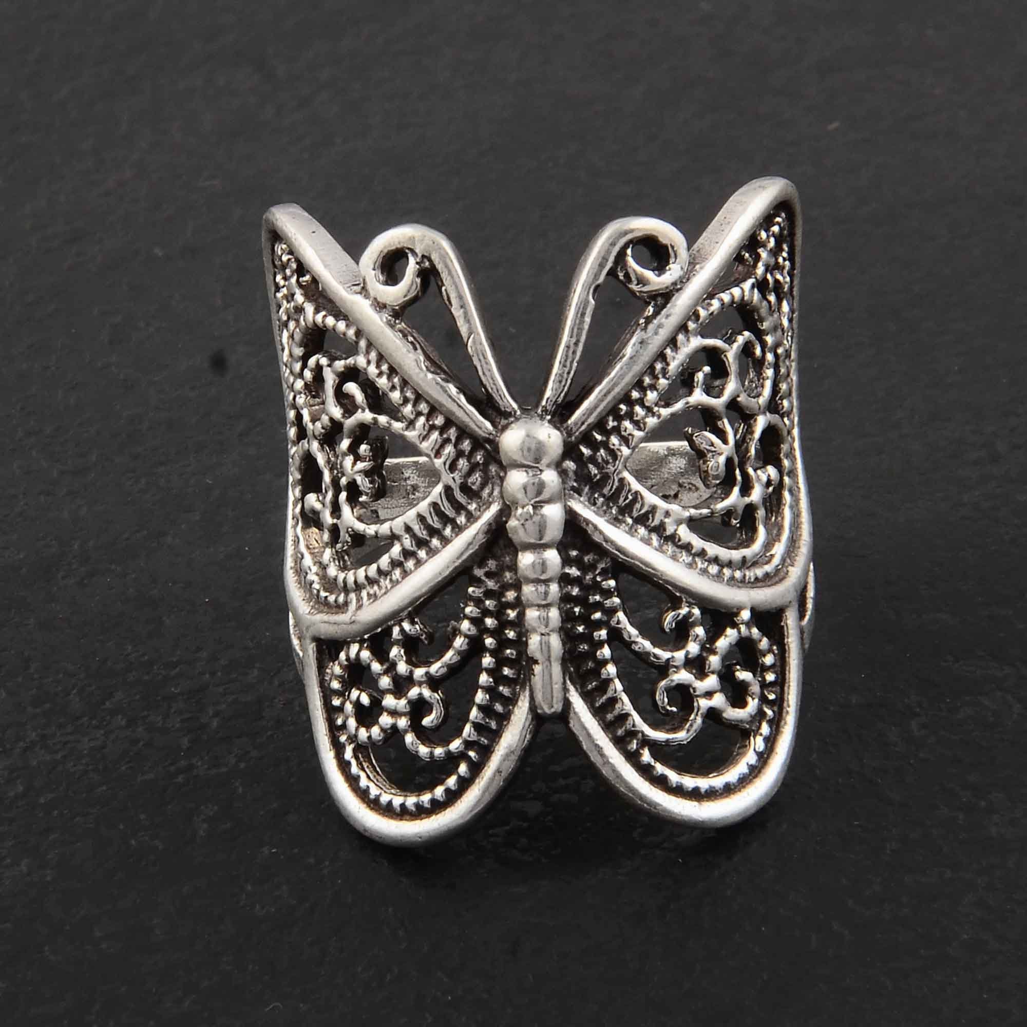 Butterfly Ring Solid 925 Sterling Silver Ring Filigree | Etsy