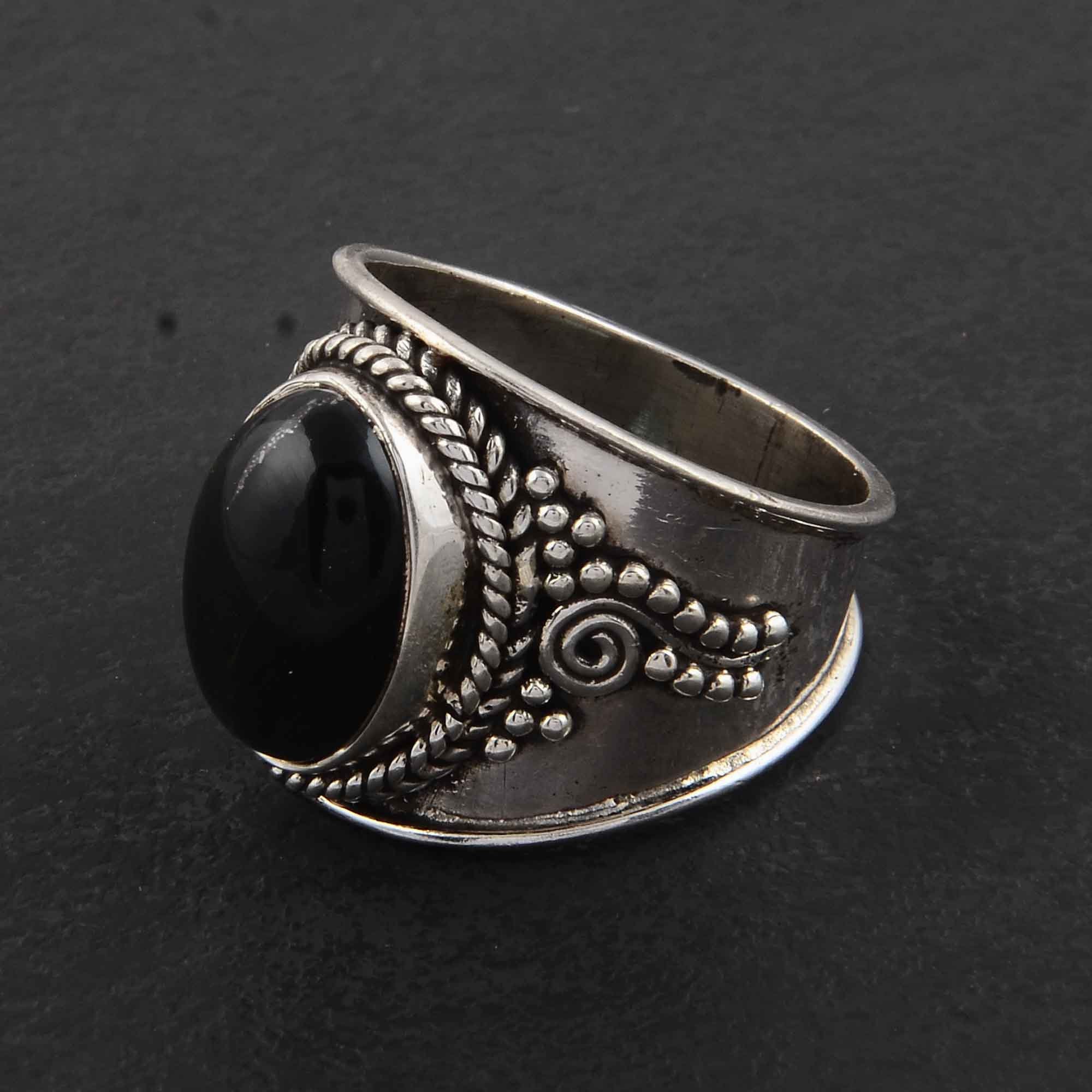 Black Obsidian Ring 925 Sterling Silver Ring Women Gift - Etsy UK