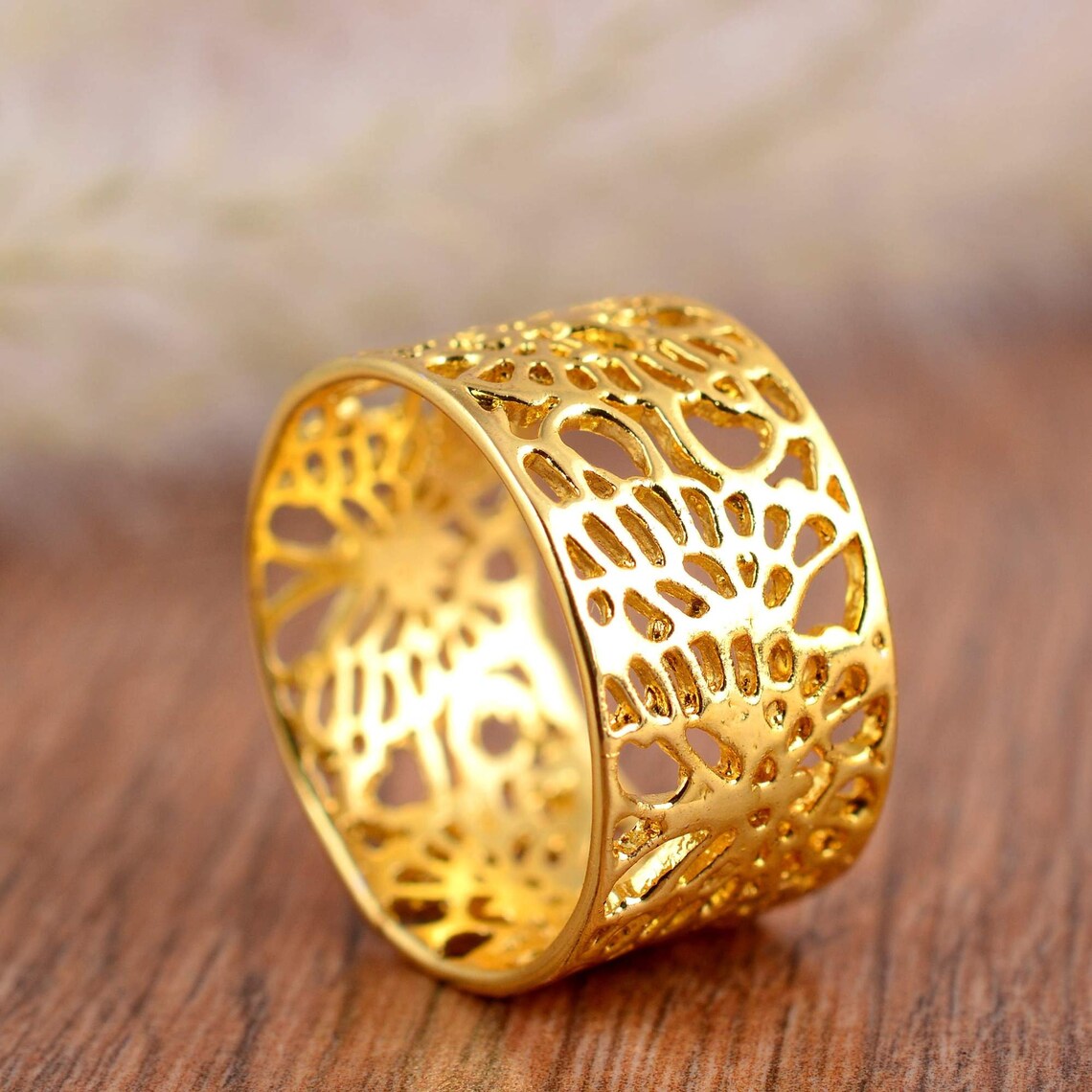 Anillo de filigrana de latón hecho a mano – Joyería artesanal de banda ...