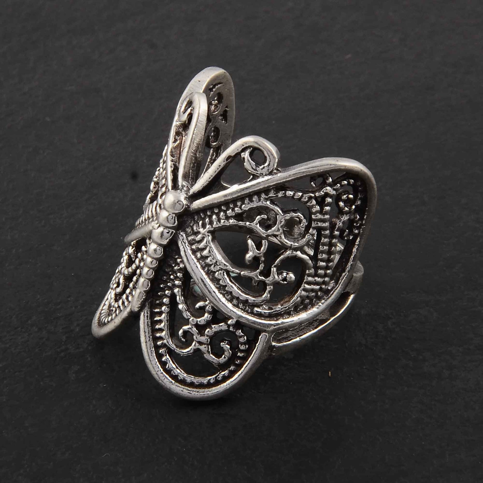 Butterfly Ring, Solid 925 Sterling Silver Ring, Filigree Butterfly Ring ...