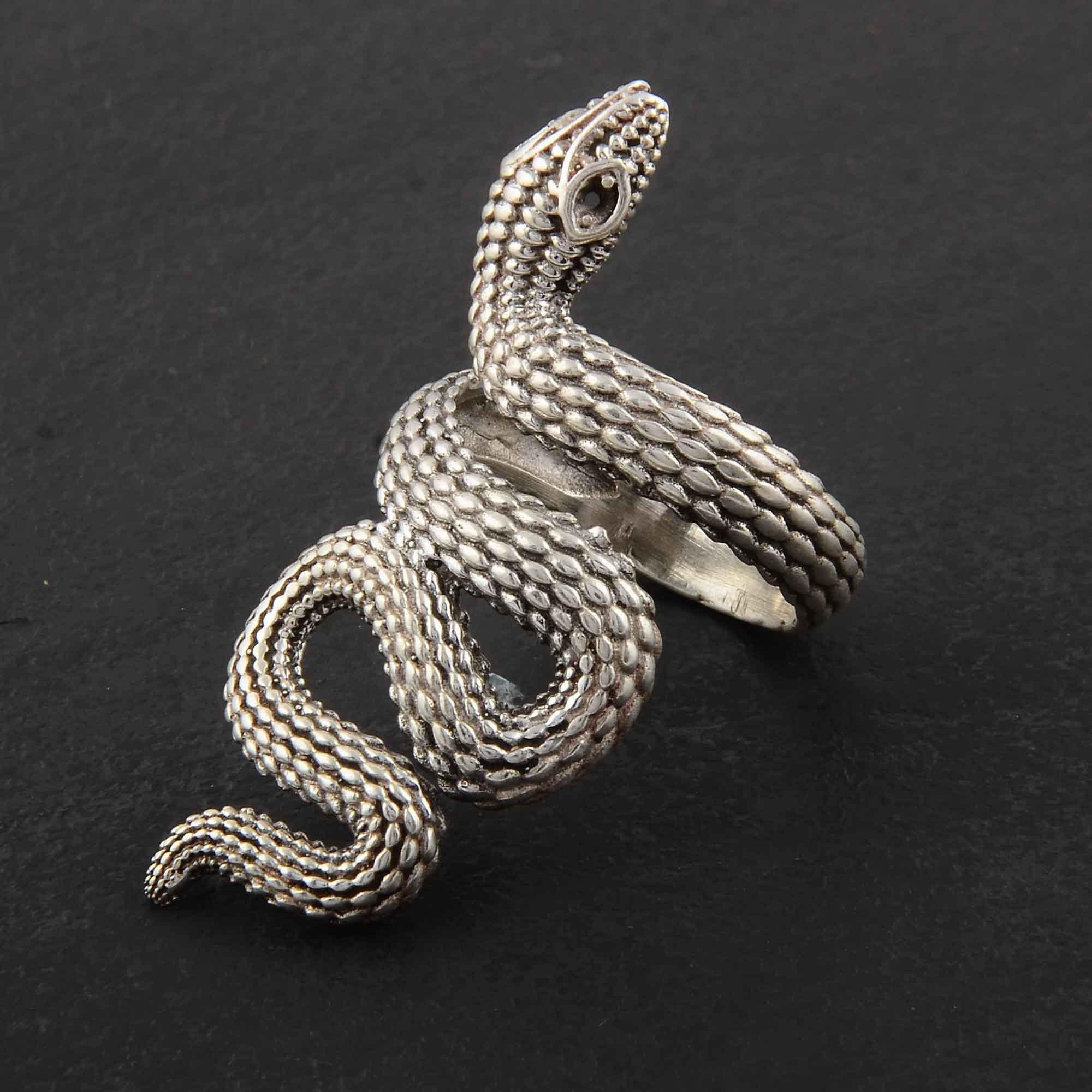 Snake Wrap Ring-sterling Silver Ring-snake Jewelry-reptile - Etsy