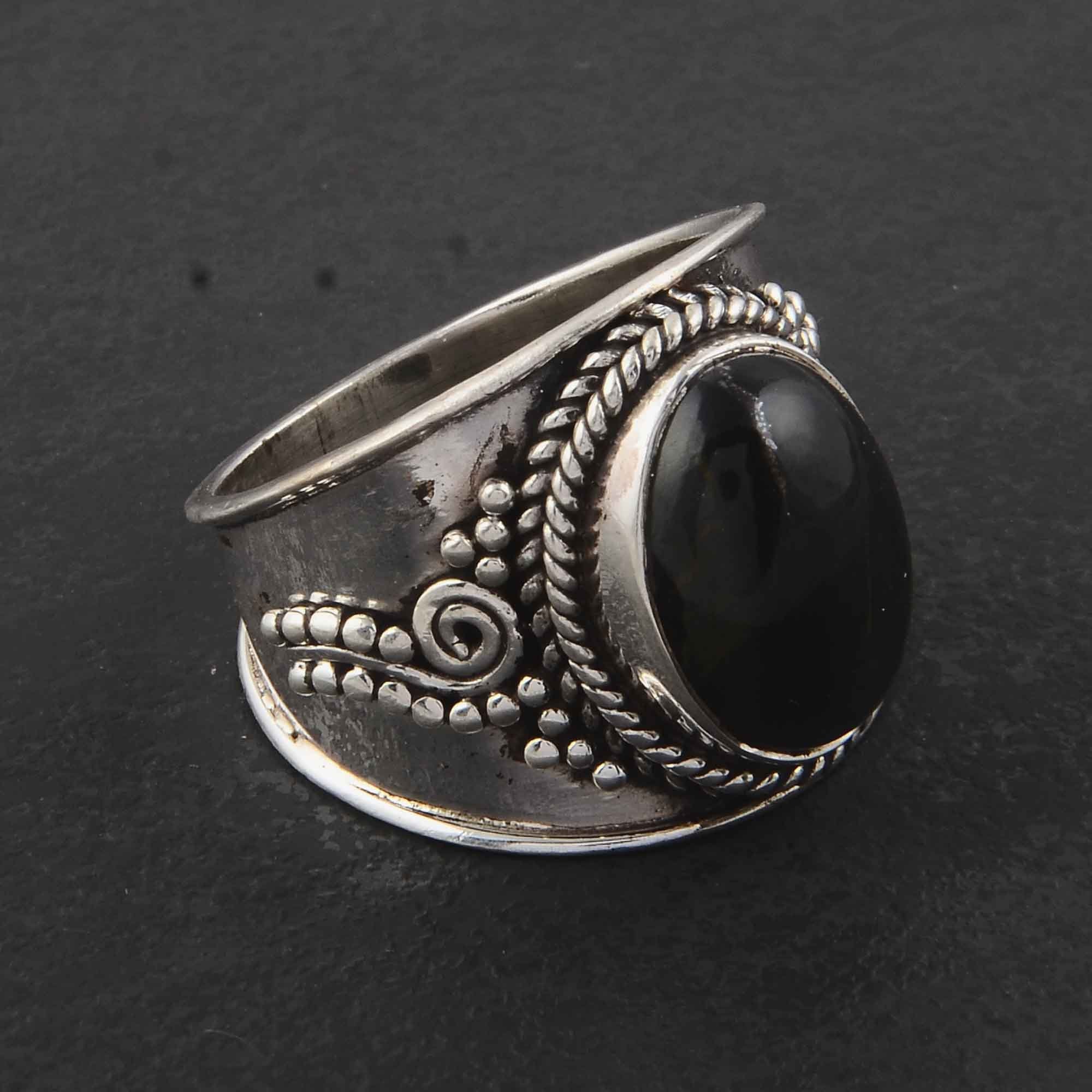 Black Obsidian Ring 925 Sterling Silver Ring Women Gift - Etsy UK