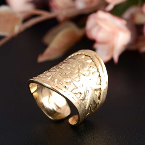 Wide Band Ring, Shield Ring, Wire Wrap Ring, Wide Band Rings, Unique ...