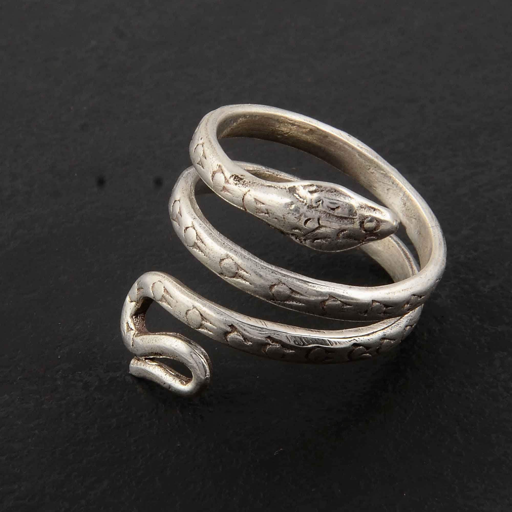 Anillo de serpiente de plata anillo de serpiente ajustable | Etsy