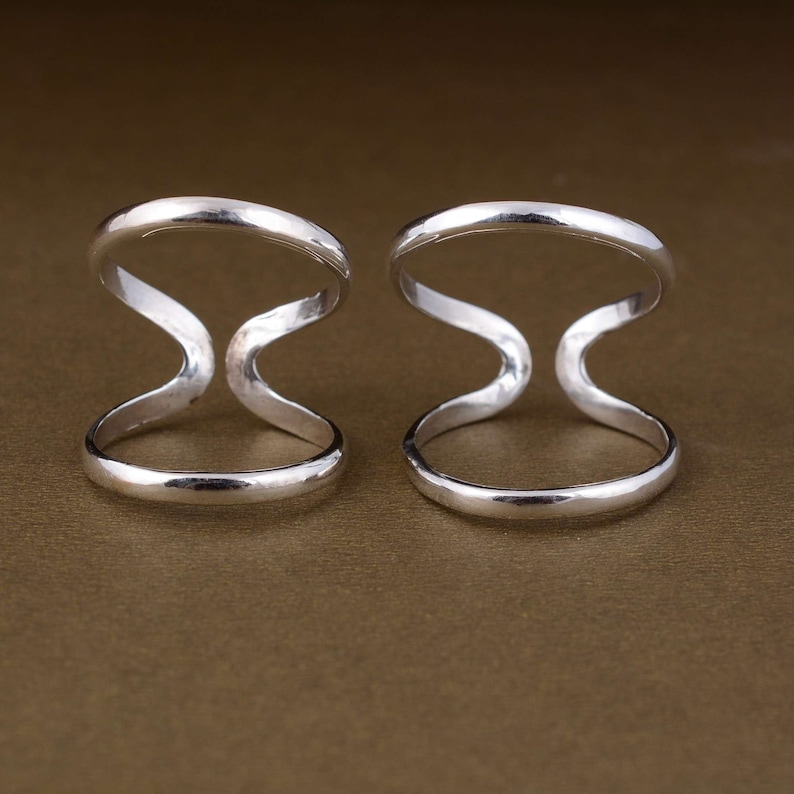 Double Band Ring, Sterling Silver Ring, Twisted Ring, Arthritis Ring ...