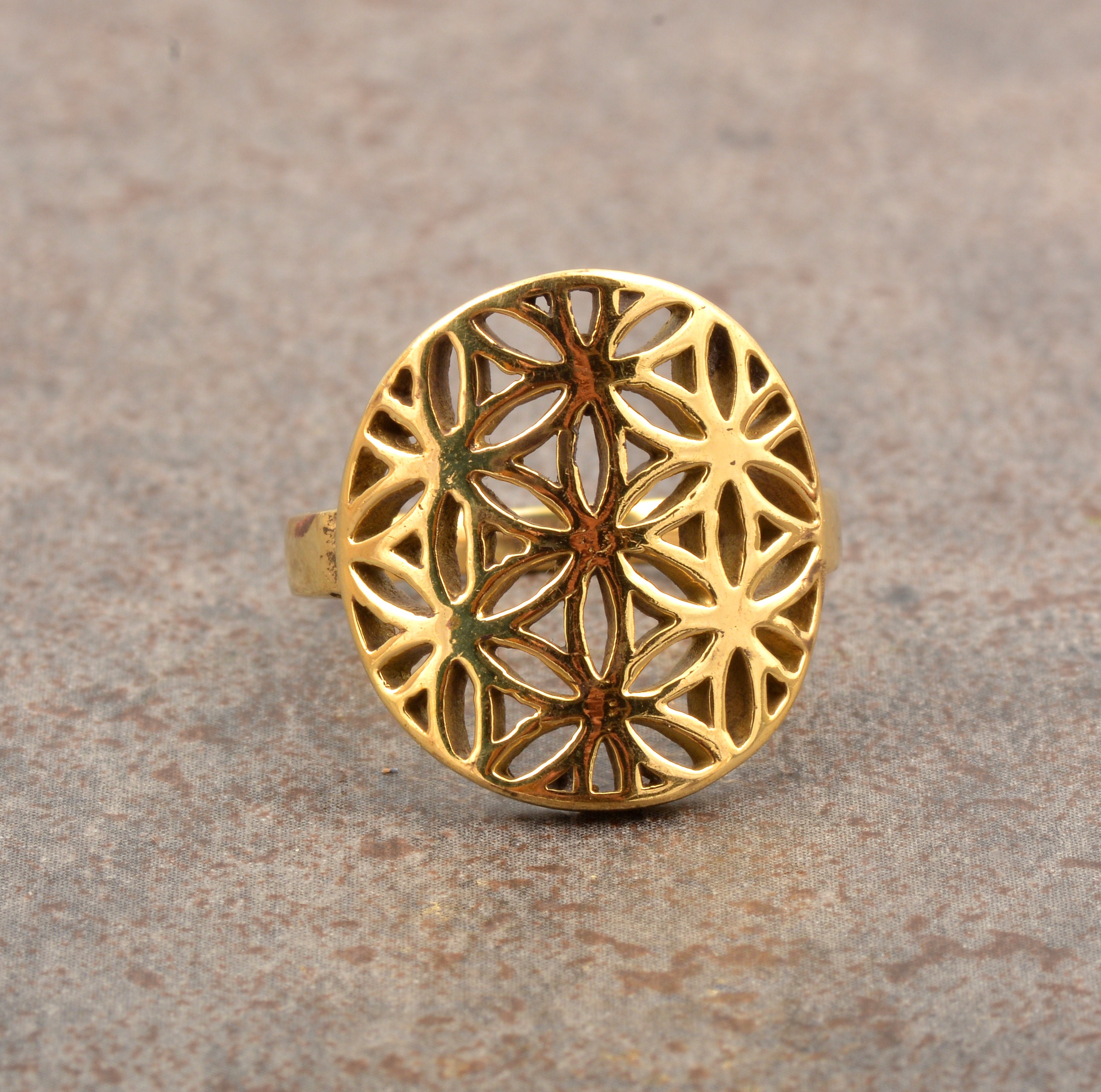 Mandala Ring, Brass Ring, Promise Ring, Handmade Ring, Statement Ring ...