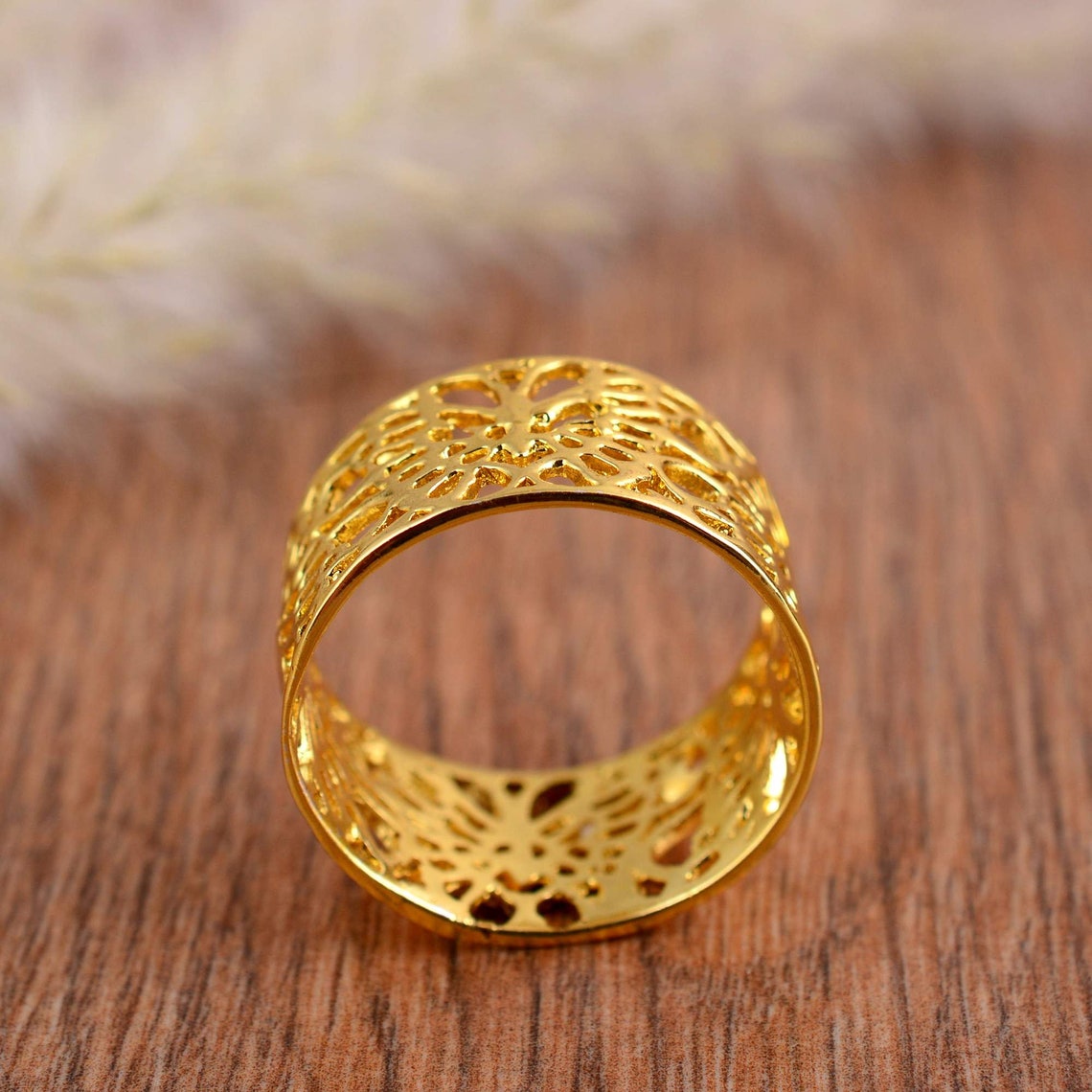 Anillo de filigrana de latón hecho a mano – Joyería artesanal de banda ...
