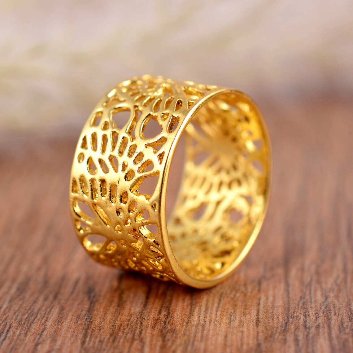 Anillo de filigrana de latón hecho a mano – Joyería artesanal de banda ...