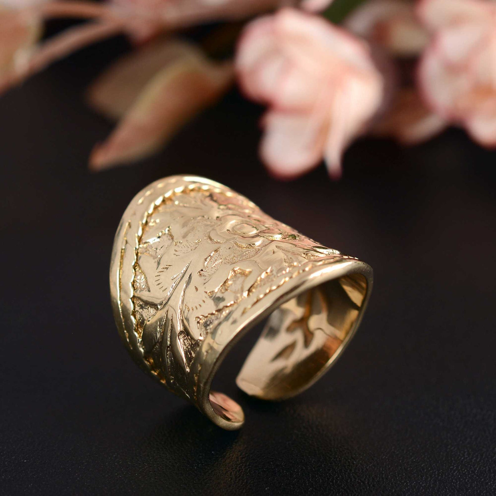 Handmade Brass Wide Band Ring, Minimalist Unisex Jewelry - Etsy