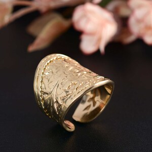 Wide Band Ring, Shield Ring, Wire Wrap Ring, Wide Band Rings, Unique ...