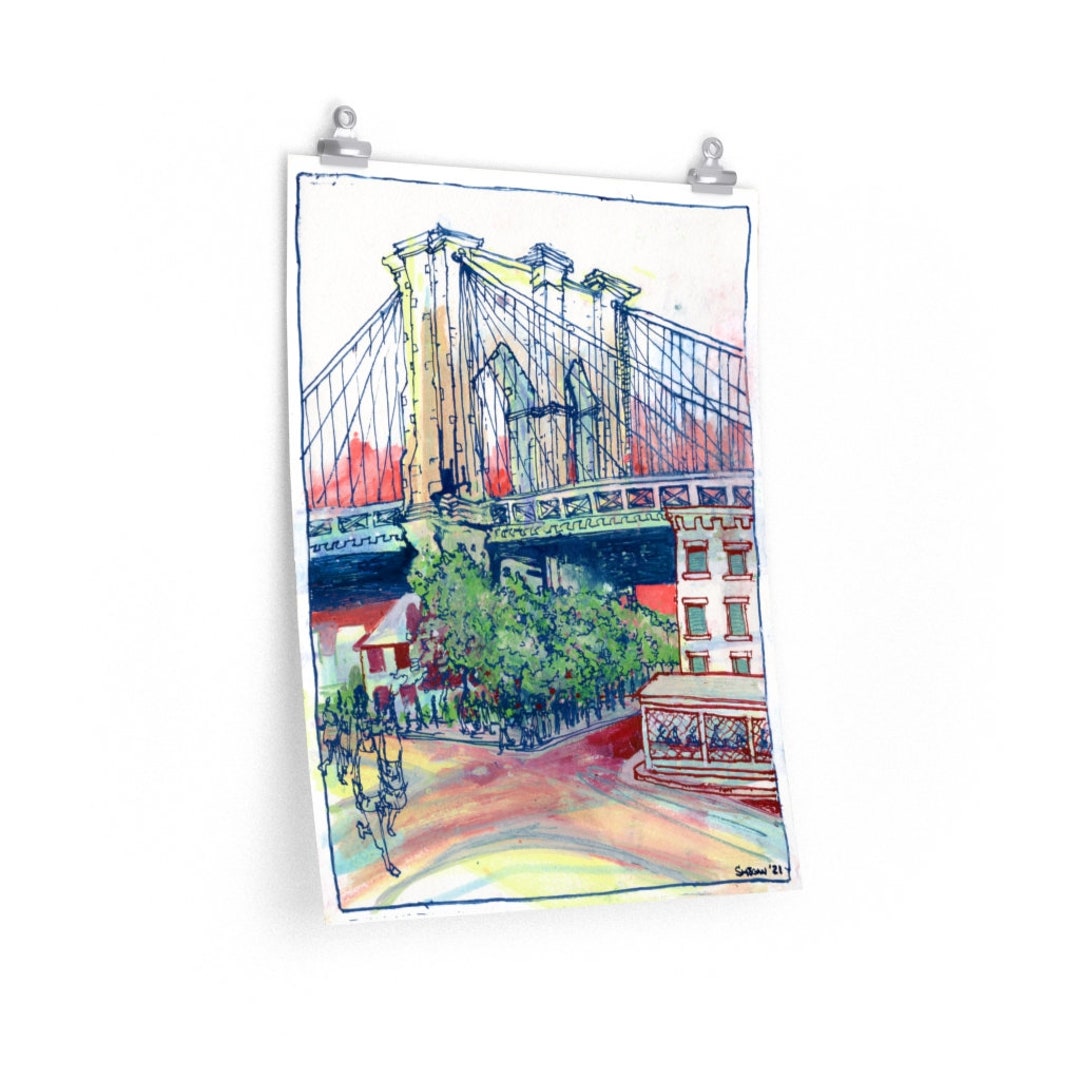 NYC Brooklyn Bridge Art Print by Kevin Zych 18 X 24 Wall Art Poster ...