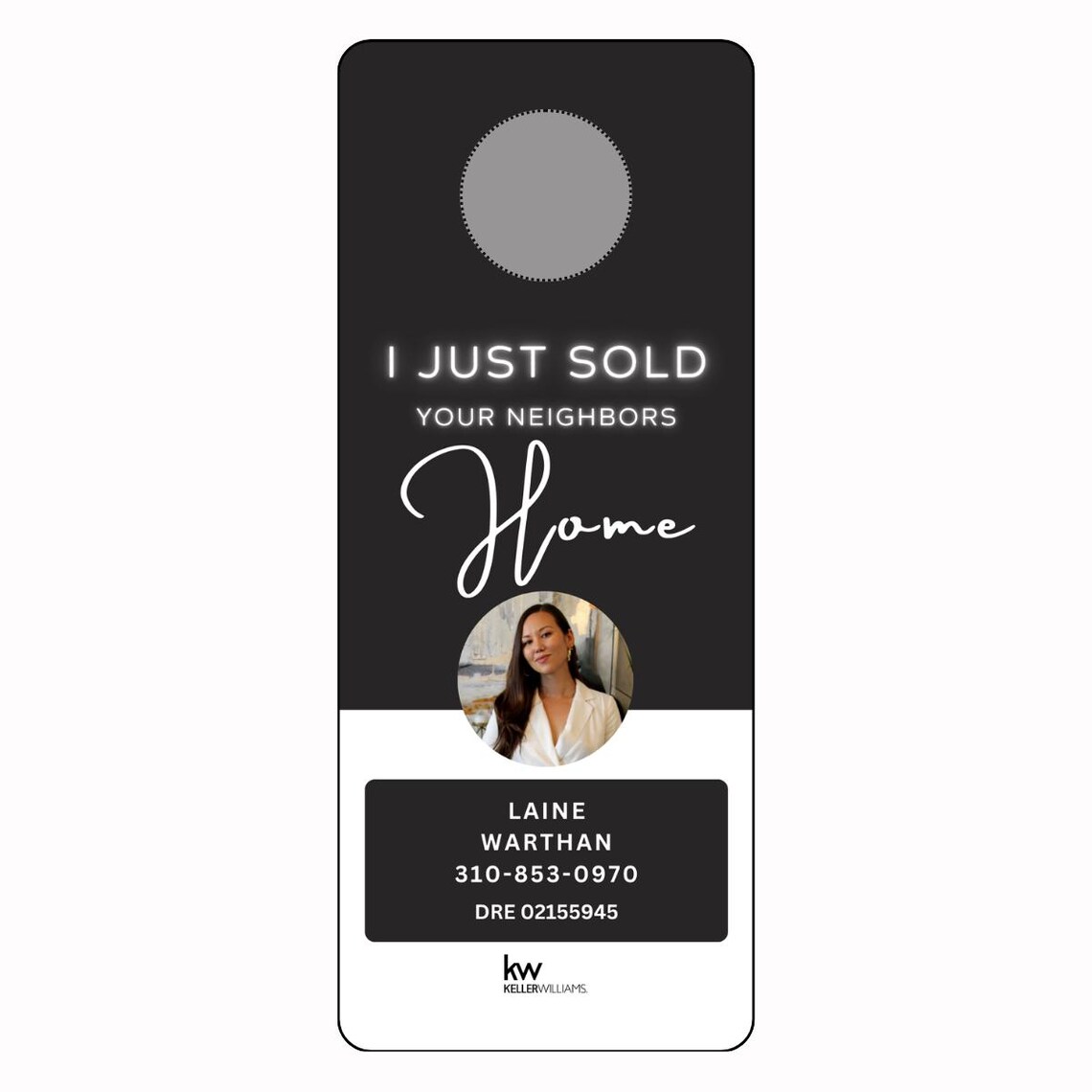 Real Estate Agent Door Knocking Tag, I Sold Your Neighbors Home, Door ...
