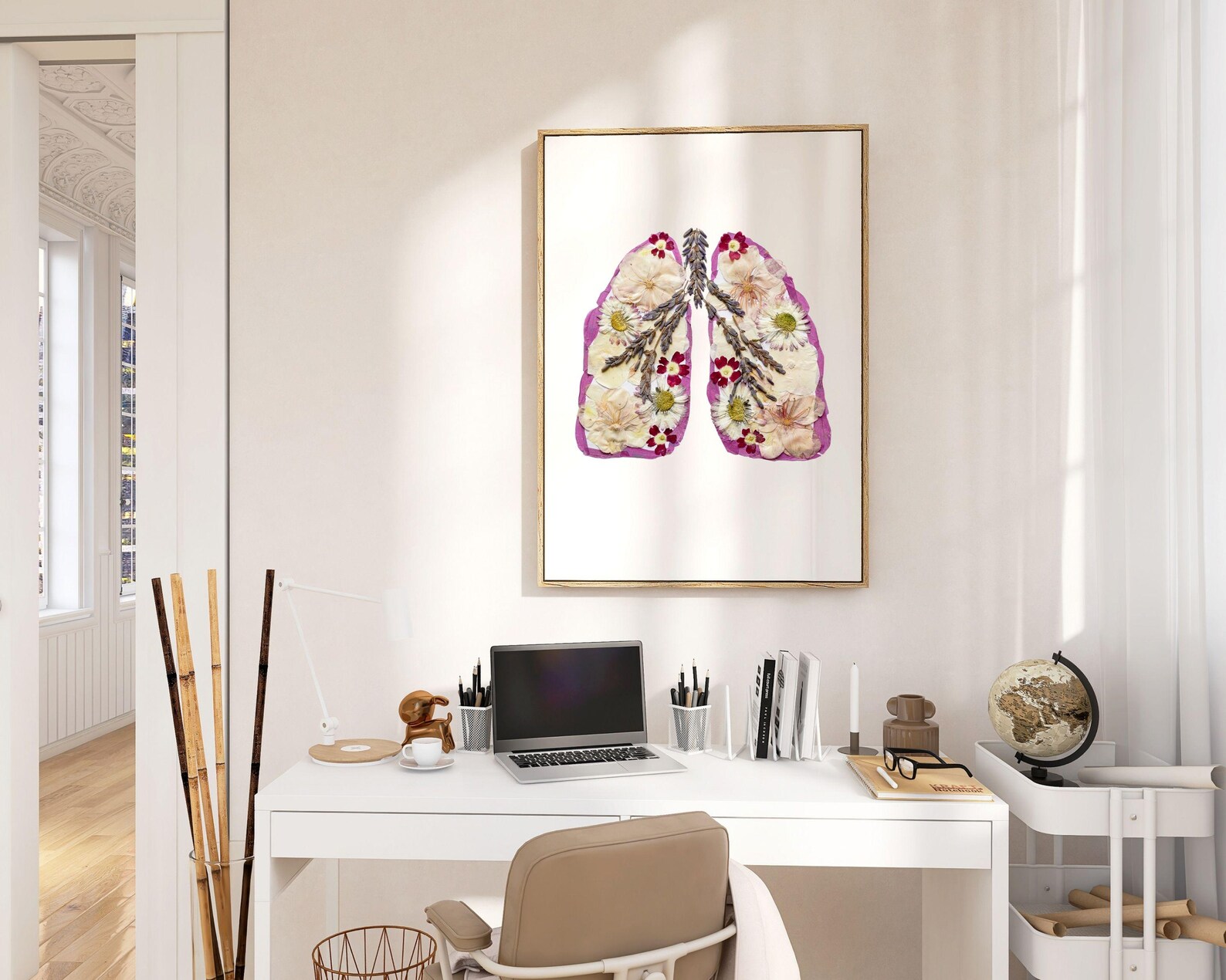 Floral Lungs Wall Art Botanical Respiratory System Print Pulmonary ...