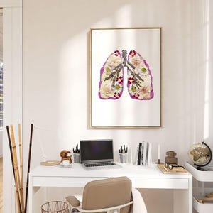 Floral Lungs Wall Art Botanical Respiratory System Print Pulmonary ...
