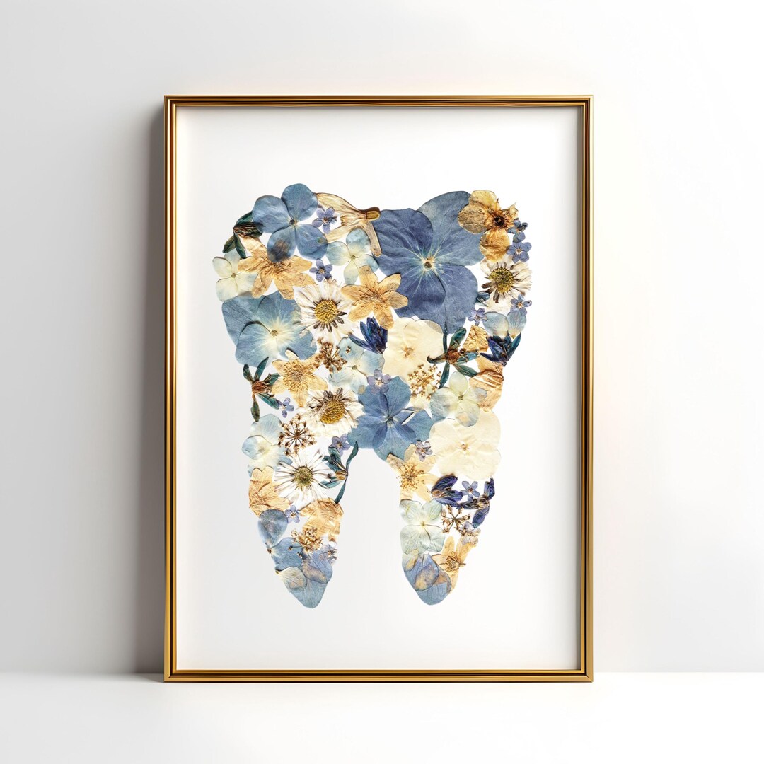 Dental Artwork Tooth Floral Poster Dentist Gift Dental Clinic Decor ...