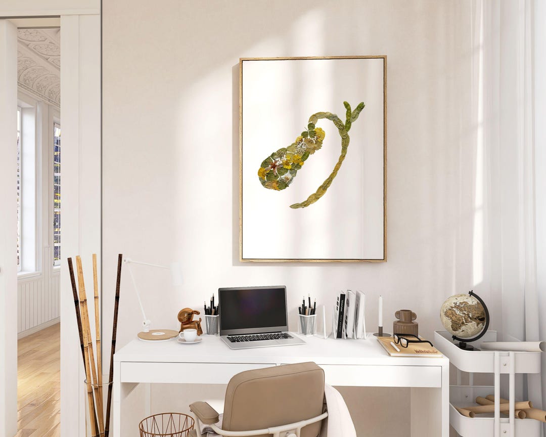 Botanical Gallbladder Print Anatomical Organ Art Medical Office Decor ...
