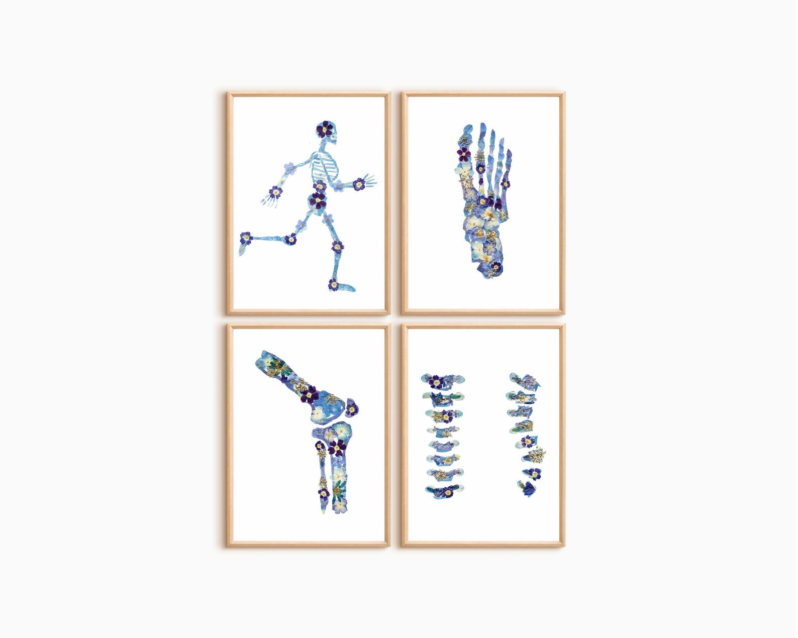 Physical Therapy Wall Art Set of 4 Prints, Physiotherapy Office Decor ...
