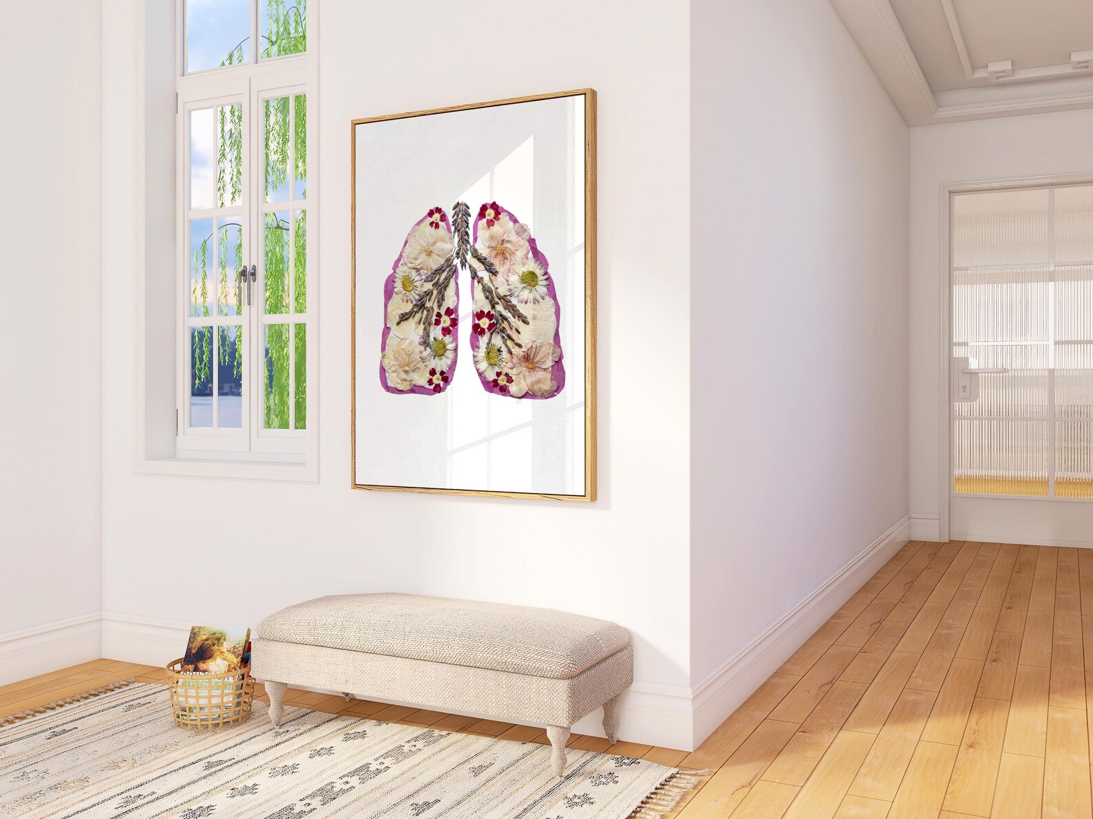 Floral Lungs Wall Art Botanical Respiratory System Print Pulmonary ...