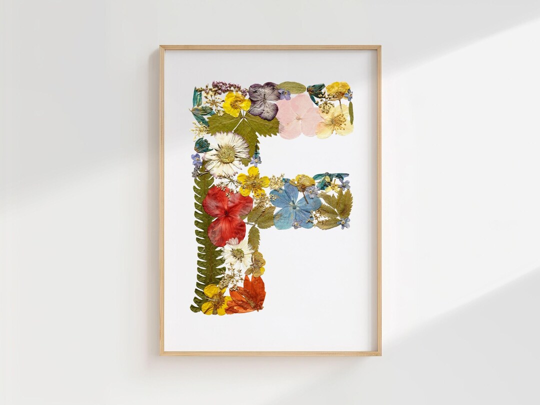 Botanical Letter F Printable Flower Initial F Art Download Kids ...