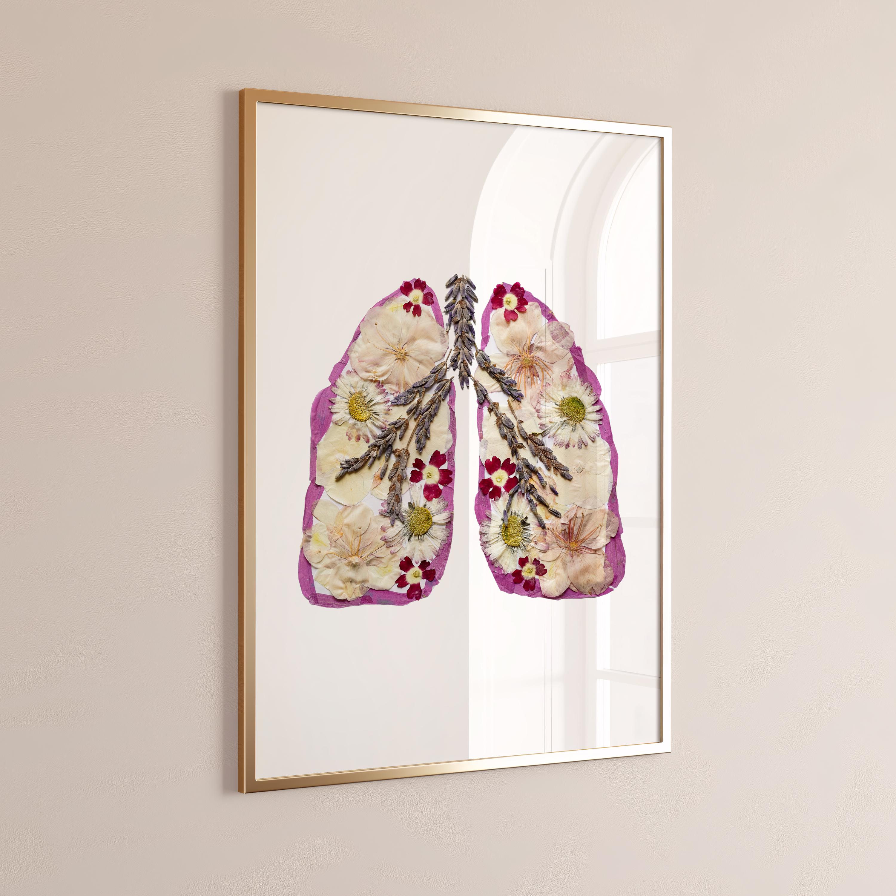 Floral Lungs Wall Art Botanical Respiratory System Print Pulmonary ...