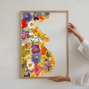 Pregnancy Pressed Flower Art Pregnancy Announcement Aunt - Etsy