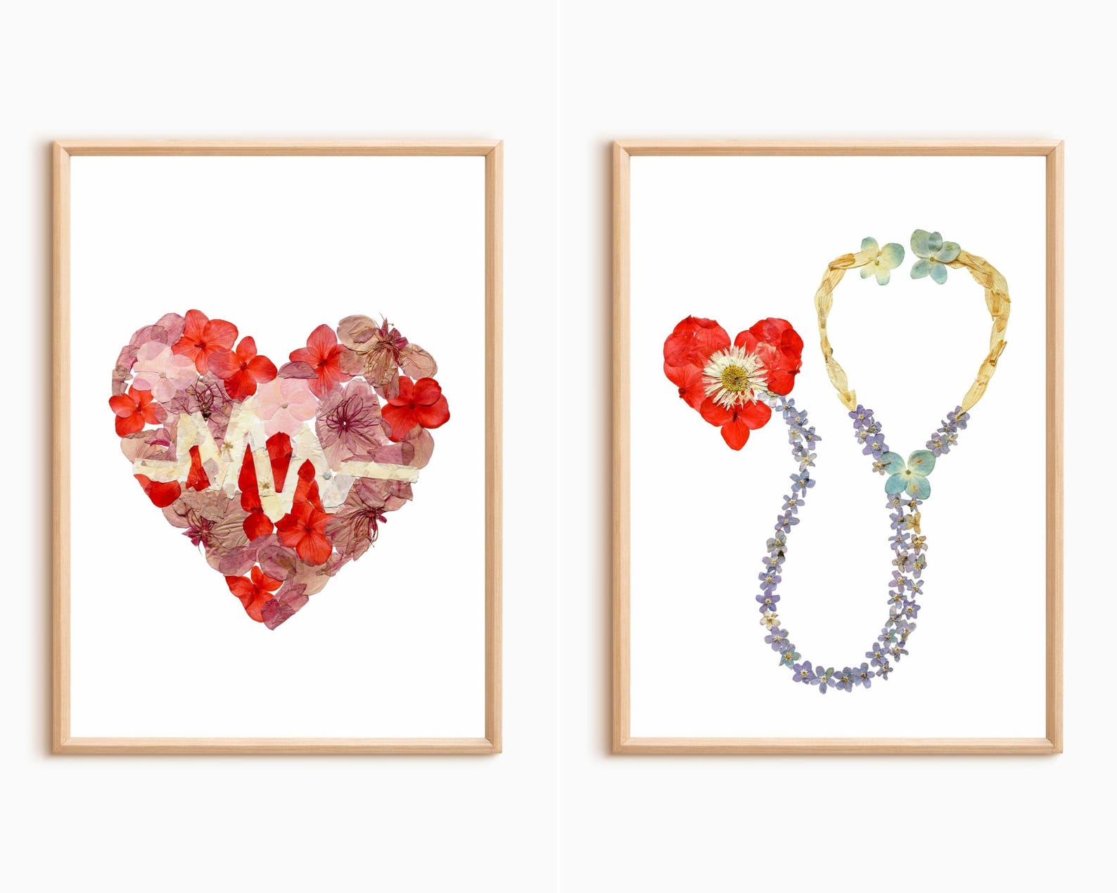 Digital Set of 3 Cardiologist Wall Art Prints Heart, Stethoscope and ...