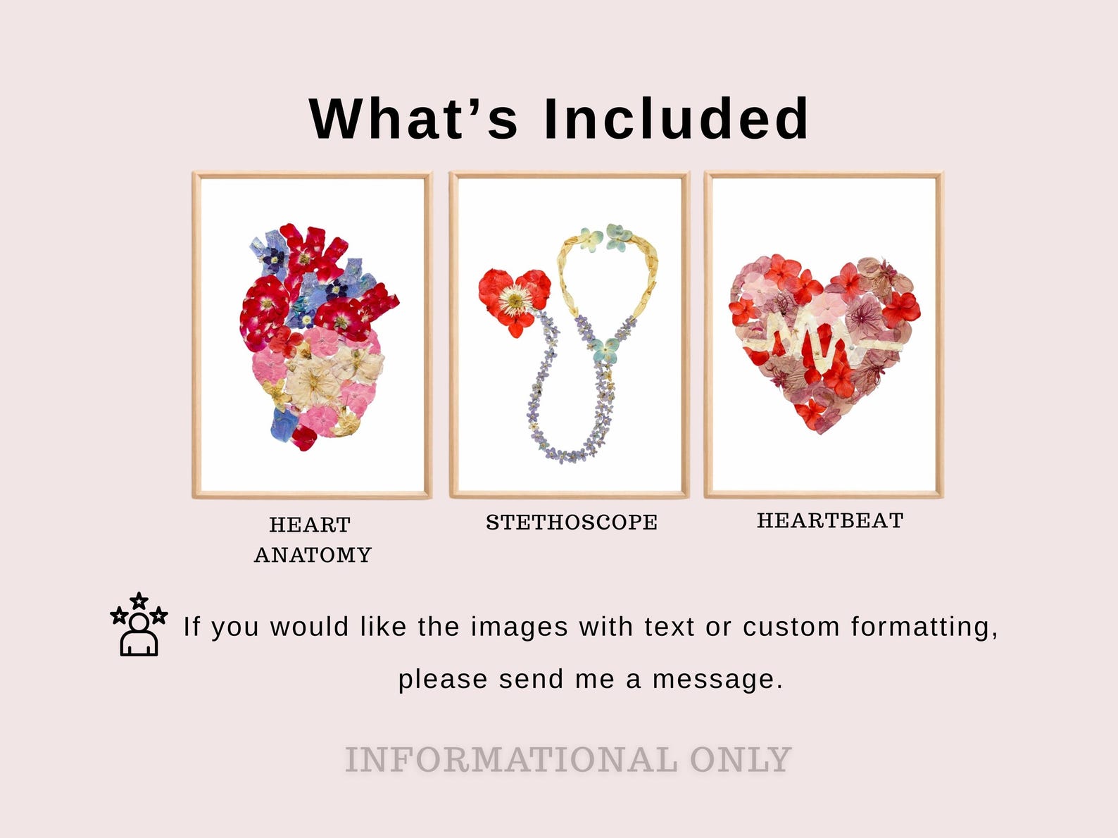 Digital Set of 3 Cardiologist Wall Art Prints Heart, Stethoscope and ...