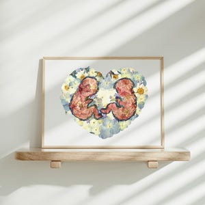 Twins Wall Art – Botanical Twin Baby Print, Floral Nursery Decor, Twin ...