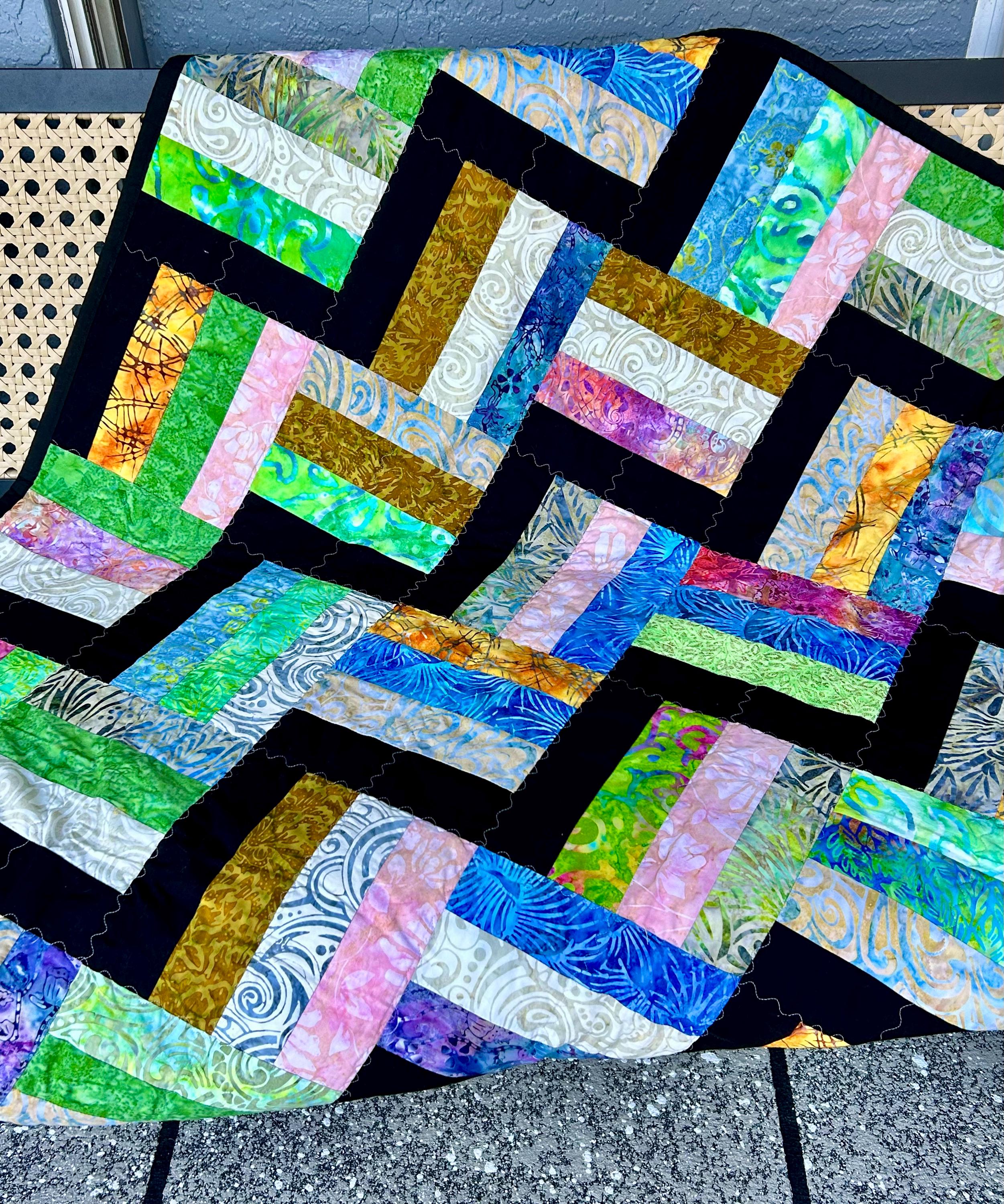 Batik ‘stair Steps’ Pattern Quilt - Throw Size - Etsy